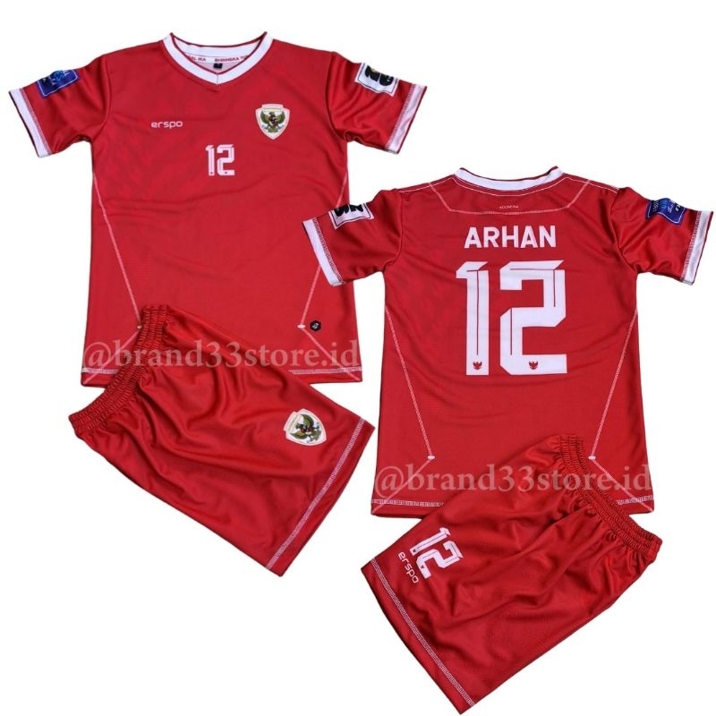 Jual Jersey Timnas Anak 2024 2025 Home Bisa Reques Nameset Custom Setelan Baju Bola Anak ...