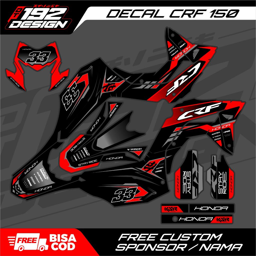 Jual Decal Crf 150 L Hitam Merah Full Body Superglossy Bebas Custom ...