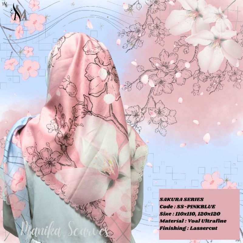 Jual MANIKA SCARVES - SAKURA SERIES HIJAB SEGIEMPAT SUBLIM PRINTING ...