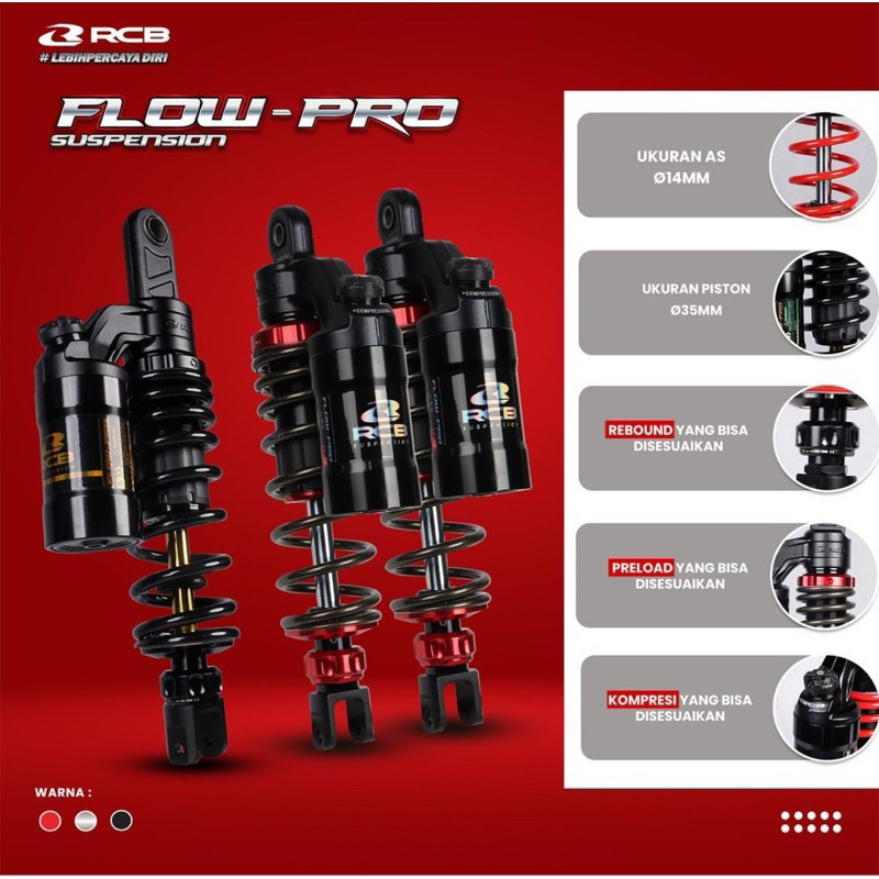 Jual ShockBreaker Shock Belakang RCB Shock RCB Flow Pro Ukuran 305MM ...