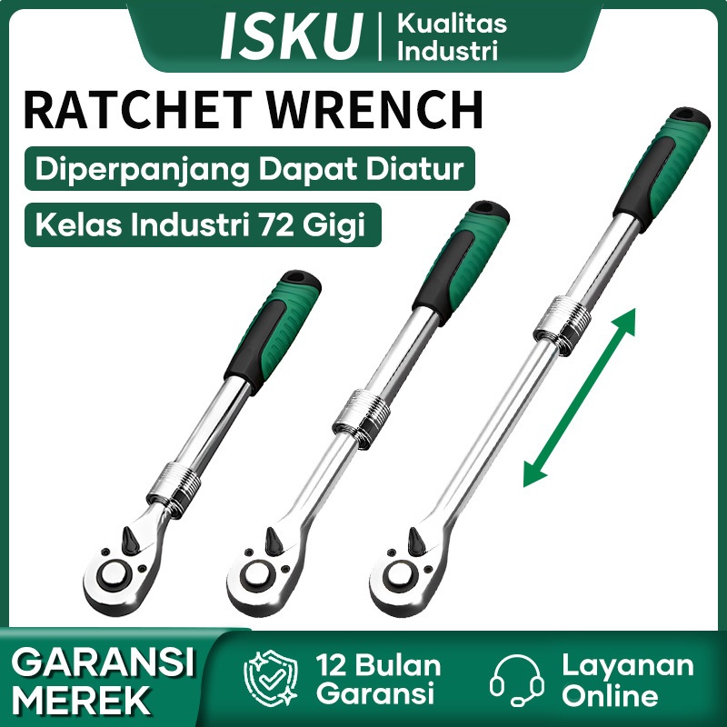 Jual Ratchet Wrench 1/2 Inch Bisa diatur 72gigi Gagang Ratchet Stang ...