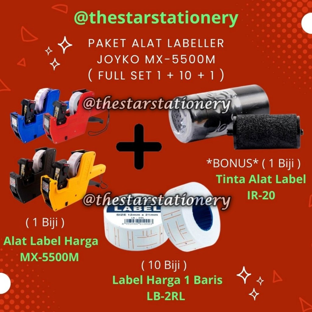 Jual (1 Set) PAKET Labeller Joyko MX-5500M 1 Baris 8 Digit / Labeller ...