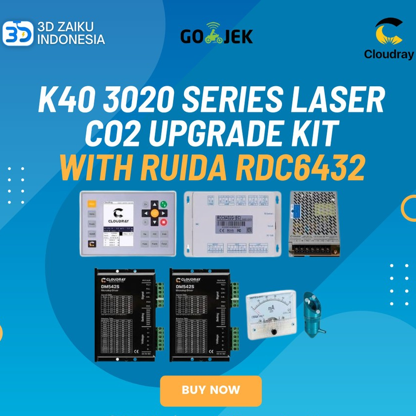 Jual Cloudray K40 3020 Series Laser CO2 Upgrade Kit with Ruida RDC6432 ...