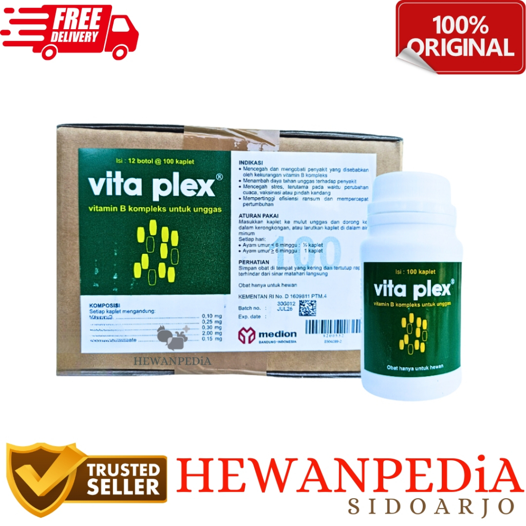 Jual VITA PLEX 100 KAPLET Hewanpedia - Vitamin Unggas Ayam Burung ...