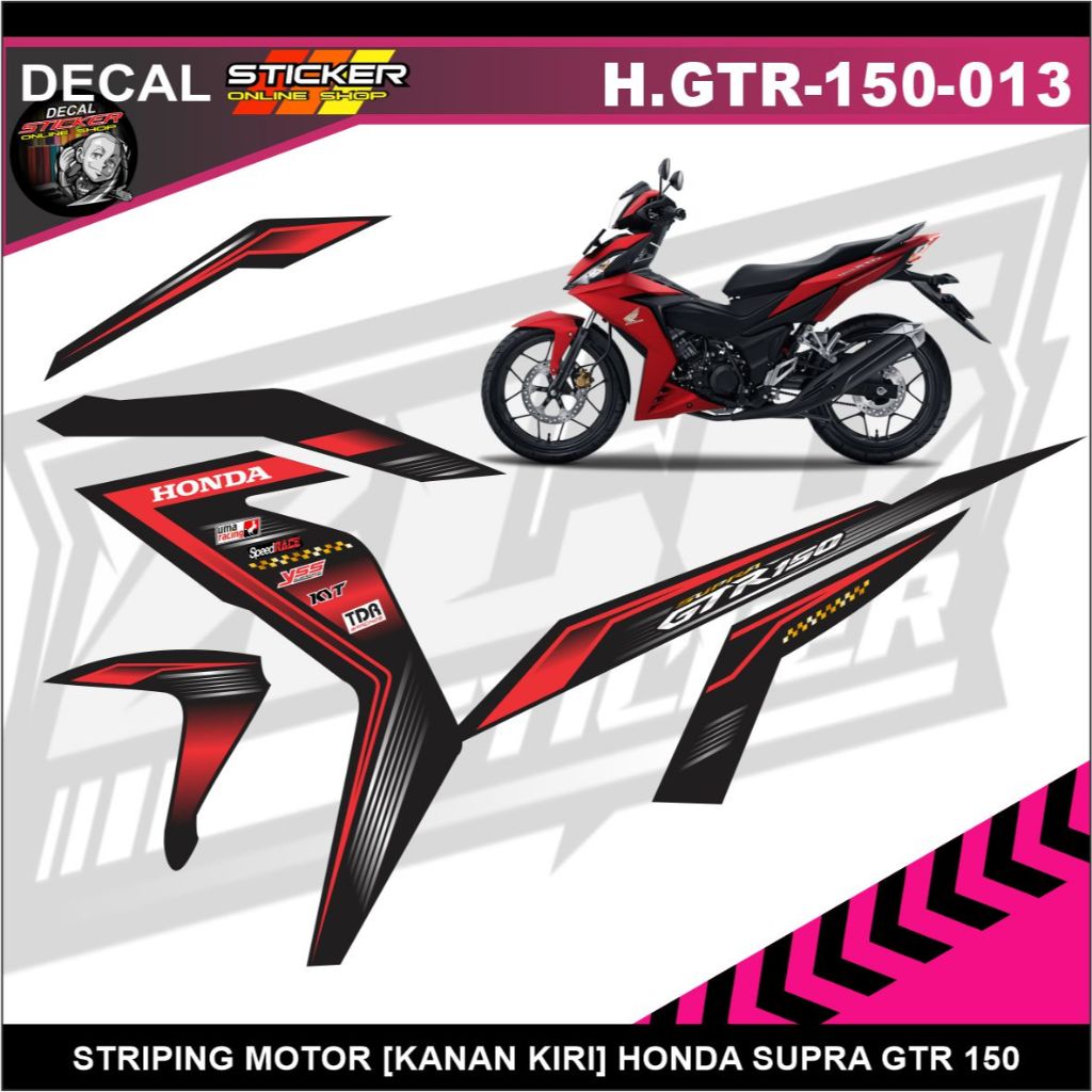 Jual STIKER MOTOR HONDA SUPRA GTR 150 DECAL STRIPING VARIASI | Shopee ...