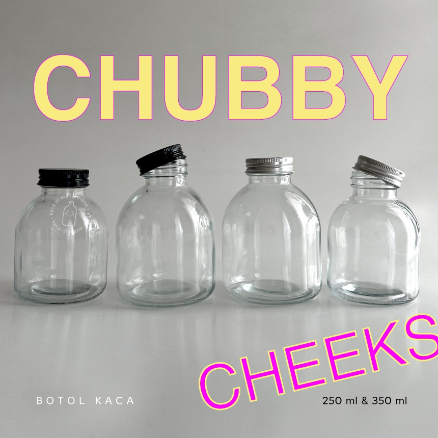 Jual Botol kaca CHUBBY estetik aesthetic 250ml 350ml - botol kopi juice - boston round | Shopee ...