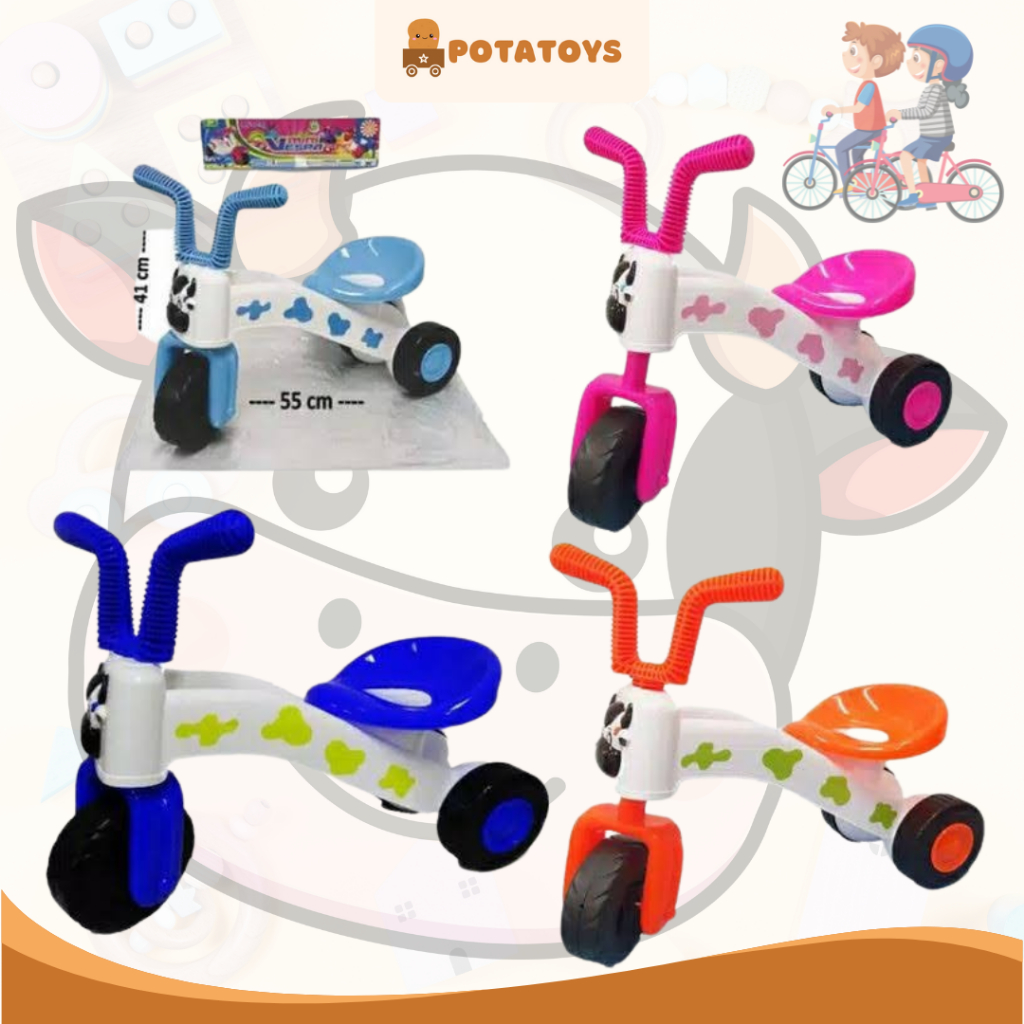Jual Mainan Sepeda Anak Tricycle Happy Cow / Mainan Sepeda Dorong Anak ...