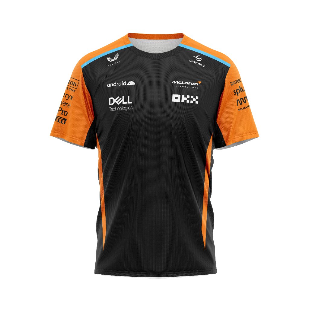 Jual Baju Kaos Tshirt Pria Jersey Balap F1 2024 Mclaren Hitam & Orange ...