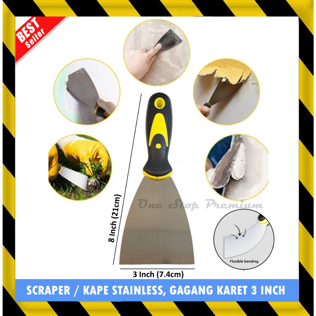 Jual PLAT SPATULA ALAT SCRAPER SCRAP PISAU PISO KAPE KAPI PLAT BESI ...