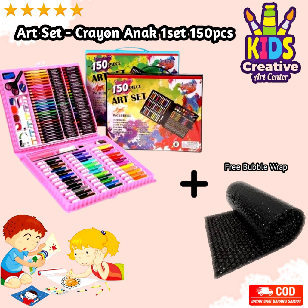 Jual Crayon Anak Set 150 pcs Set Spidol Alat Menggambar Mewarnai Pensil ...