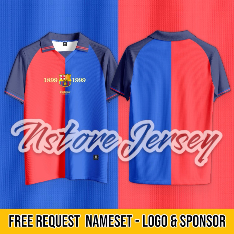 Jual JERSEY FC BARCELONA RETRO HOME KIT 1999 - 2000 | Shopee Indonesia
