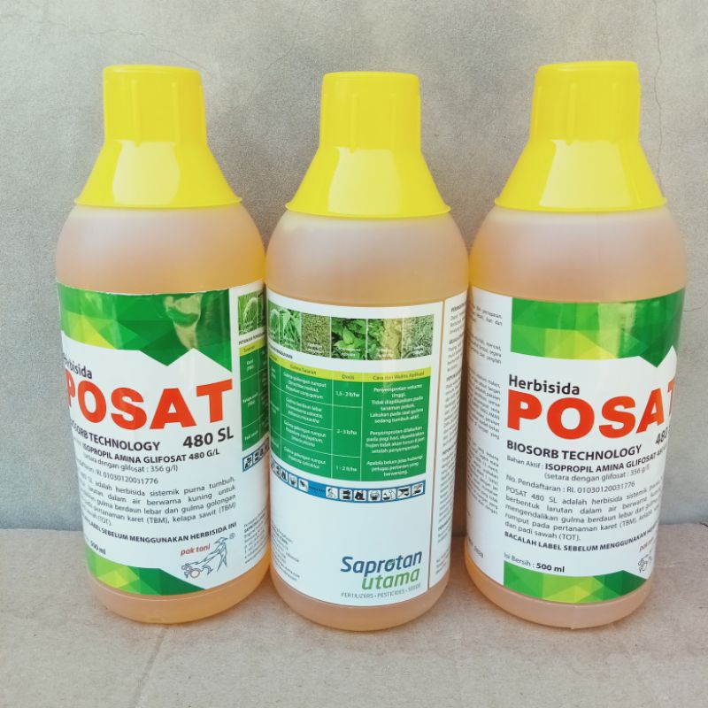 Jual Obat Rumput Posat 480 SL 500ml Pembasmi Aneka Macam Gulma Rumput ...