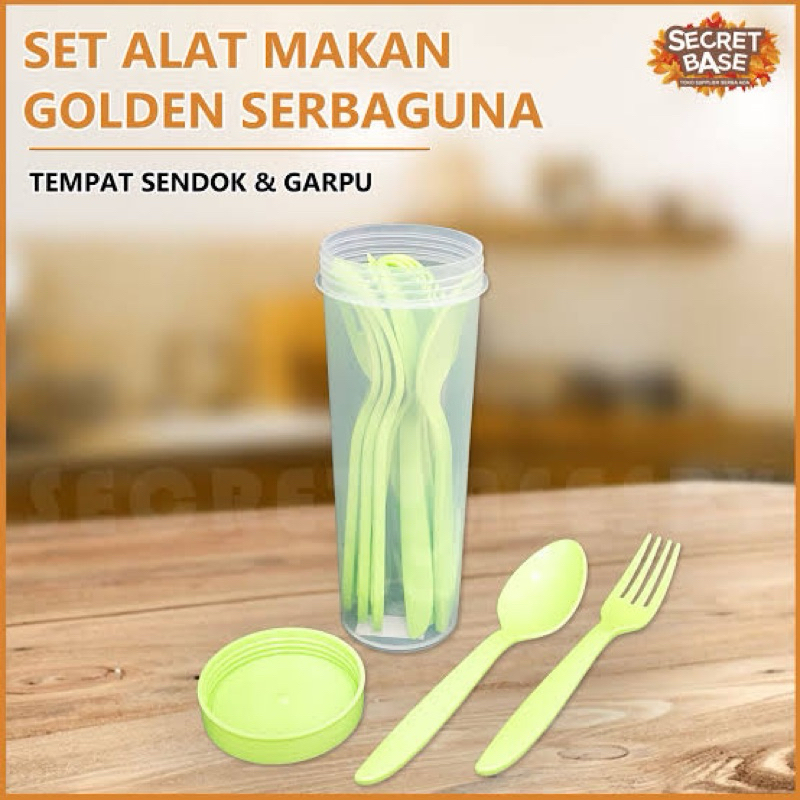 Jual Sendok set plastik golden sunkist - sendok set isi 12pcs | Shopee ...