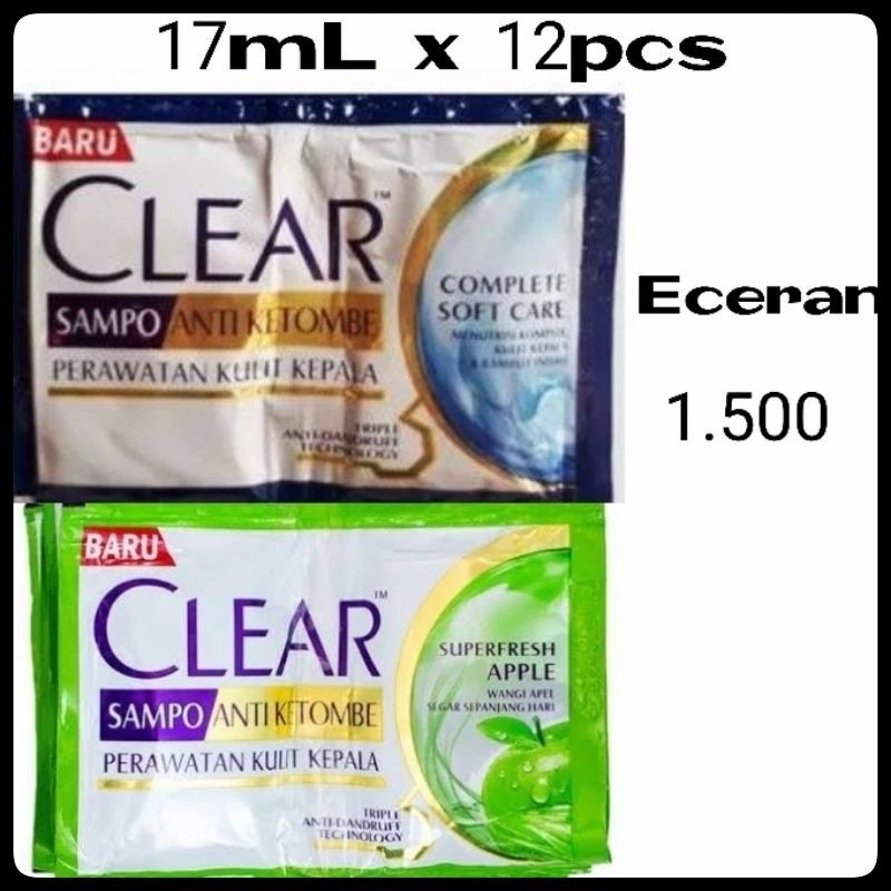 Jual CLEAR SHAMPO sachet / Shampo Sachet 1Renceng 24 pcs | Shopee Indonesia