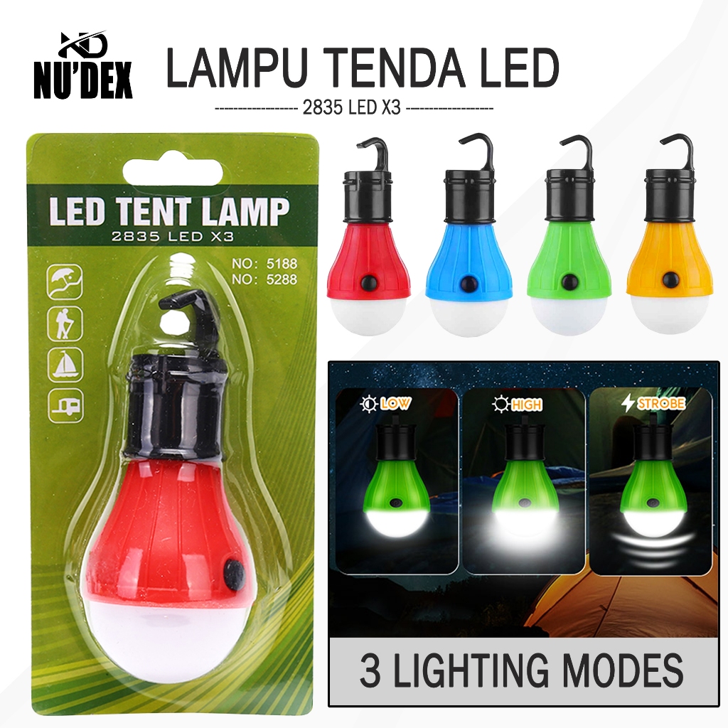 Jual lampu tenda camping bohlam LED 2835 x3 lamp tend LED outdoor ...