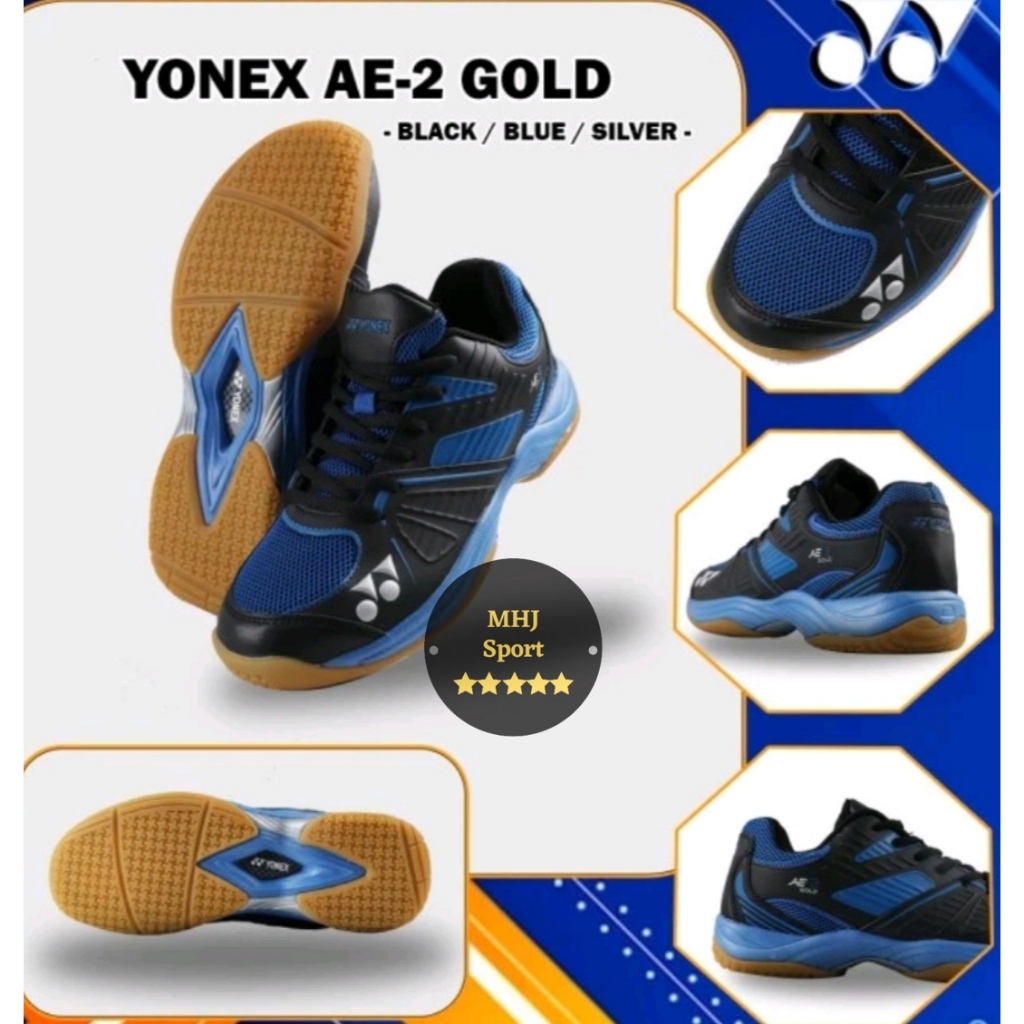 Jual Sepatu Badminton YONEX ALL ENGLAND 02 /AE2 /AE-2 GOLD, Black Blue Silver | Shopee Indonesia