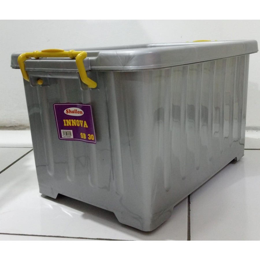 Jual Box Container 30 liter Abu dengan Roda Tebal Kokoh Innova SB 30 ...