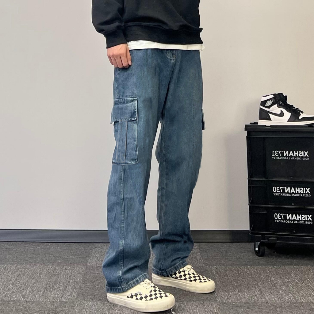 Jual celana cargo distro panjang pria gombrong korean style loose cargo ...