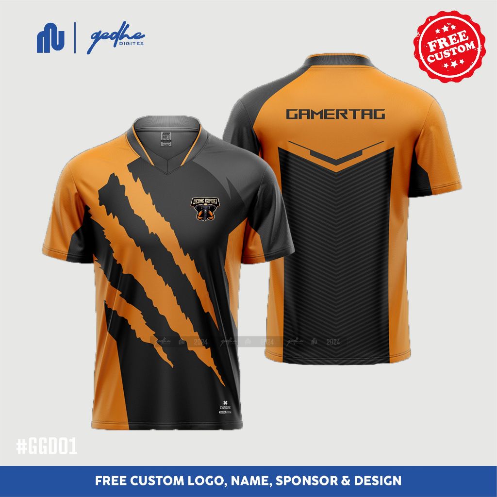 Jual Jersey Gaming Esport Custom Full printing Free custom design baju ...