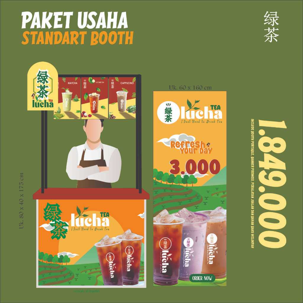 Jual PAKET BOOTH LUCHA TEA / PAKET KEMITRAAN MINUMAN KEKINIAN TEA & MIX ...