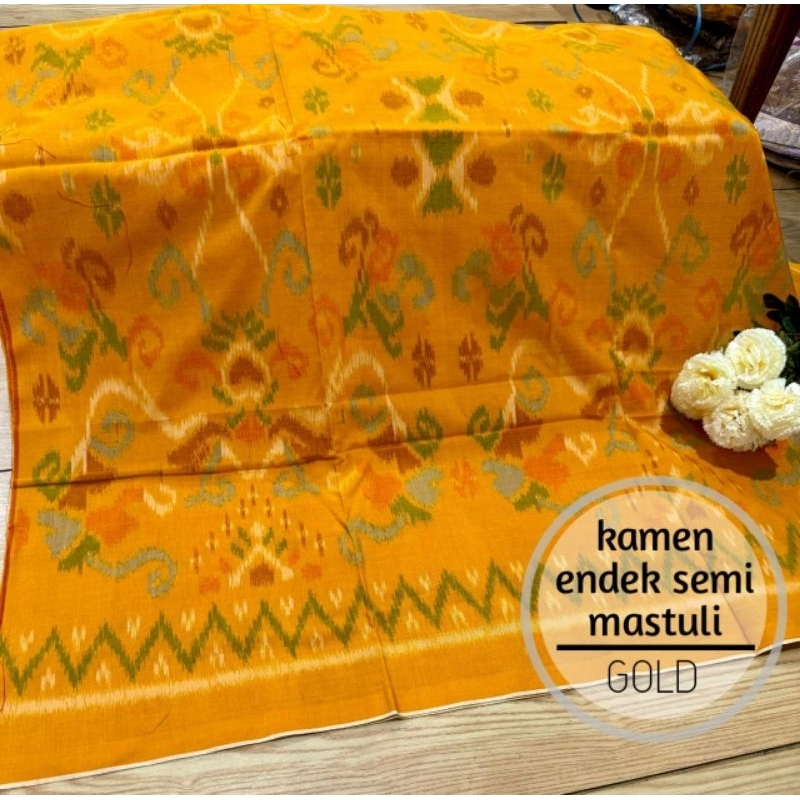 Jual Songket Endek Tenun Kamen Endek Kuning Khas Bali | Shopee Indonesia