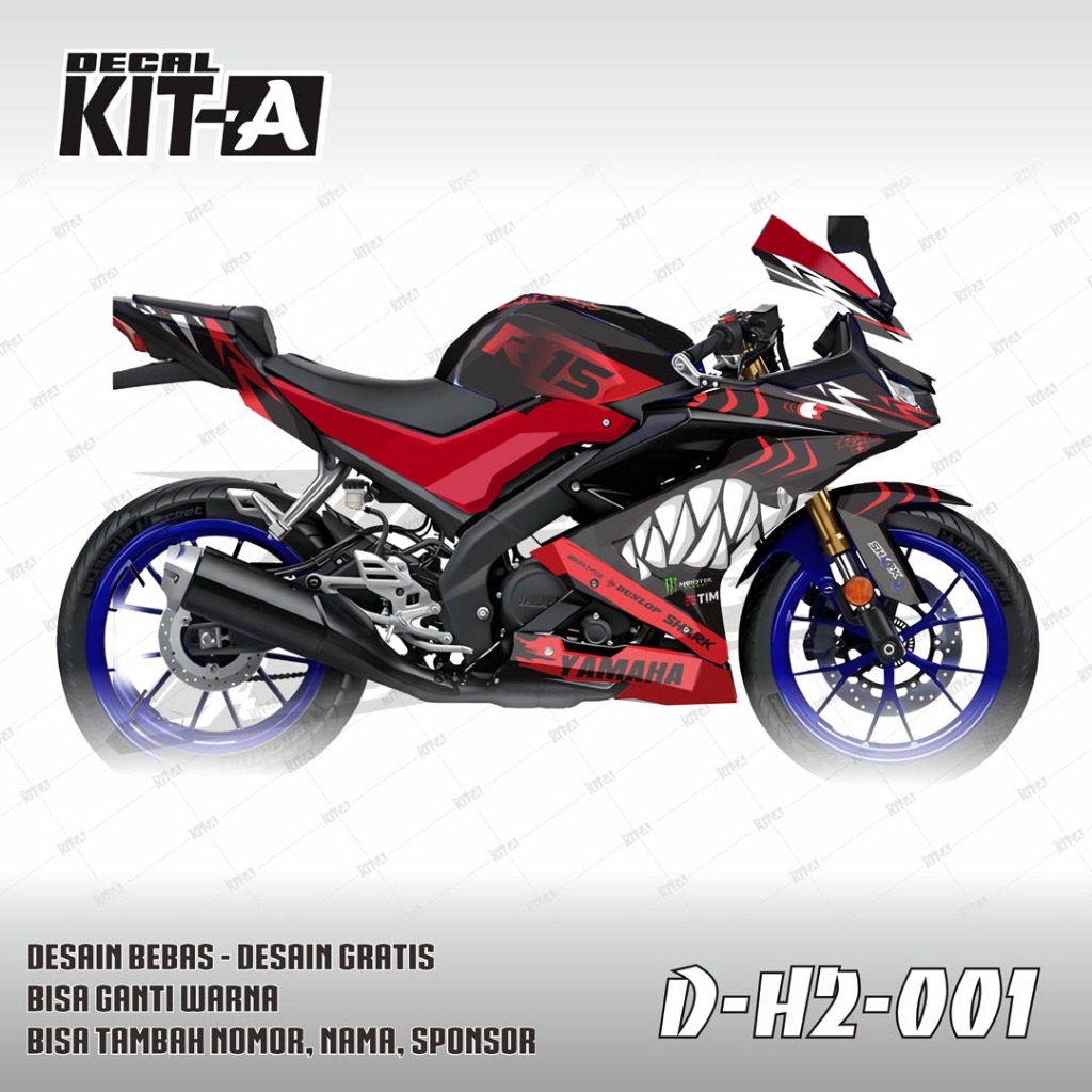 Jual Decal Stiker R15 V3 Dekal Sticker Striping R15 Custom (D-H2-001 ...