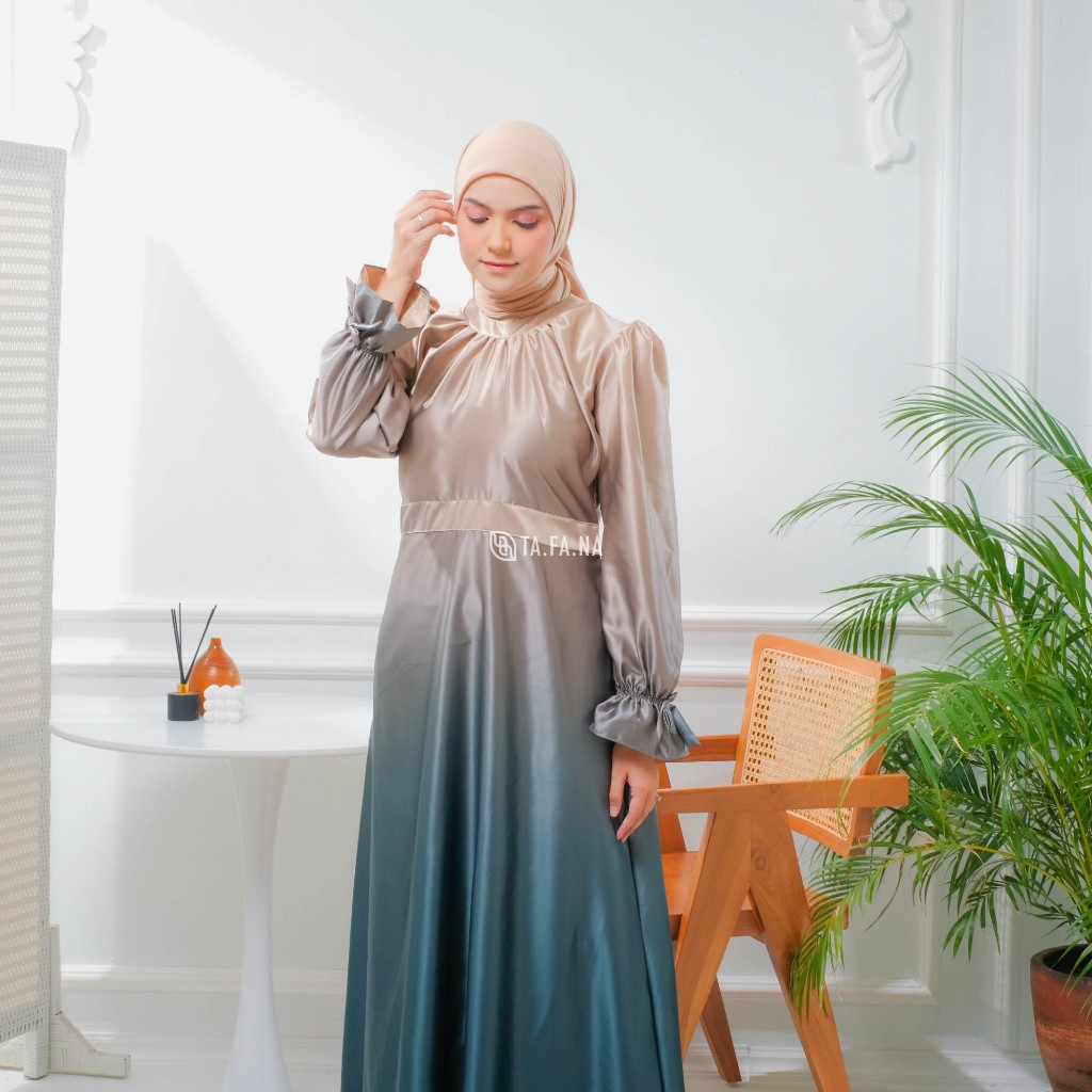 Jual TAFANA - Alina Dress Muslim Korea Bahan Silk | Gamis Polos | gamis korea | gamis warna ...