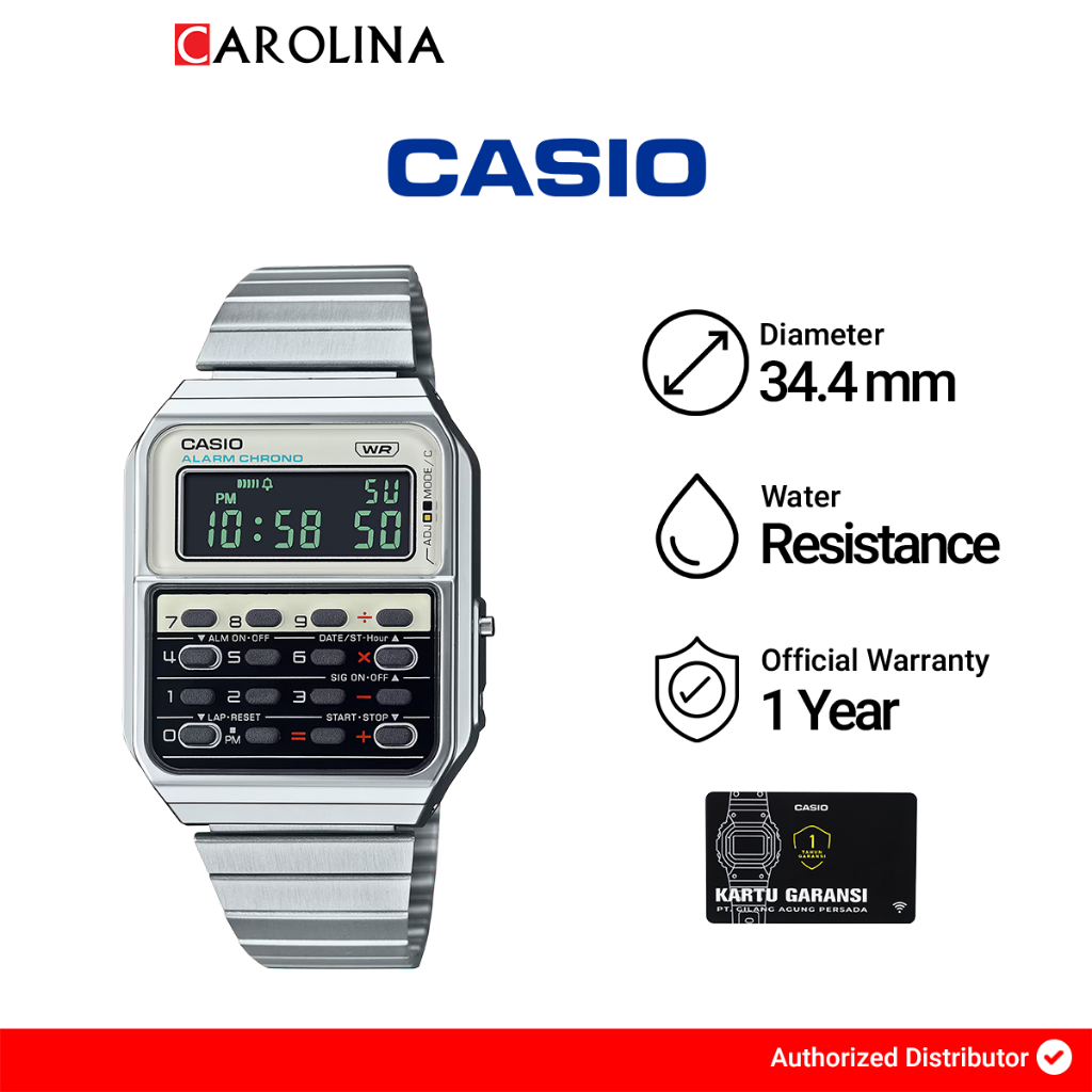 Jual Jam Tangan Unisex Casio General CA-500WE-7B Digital Dial Ion Plated Band | Shopee Indonesia