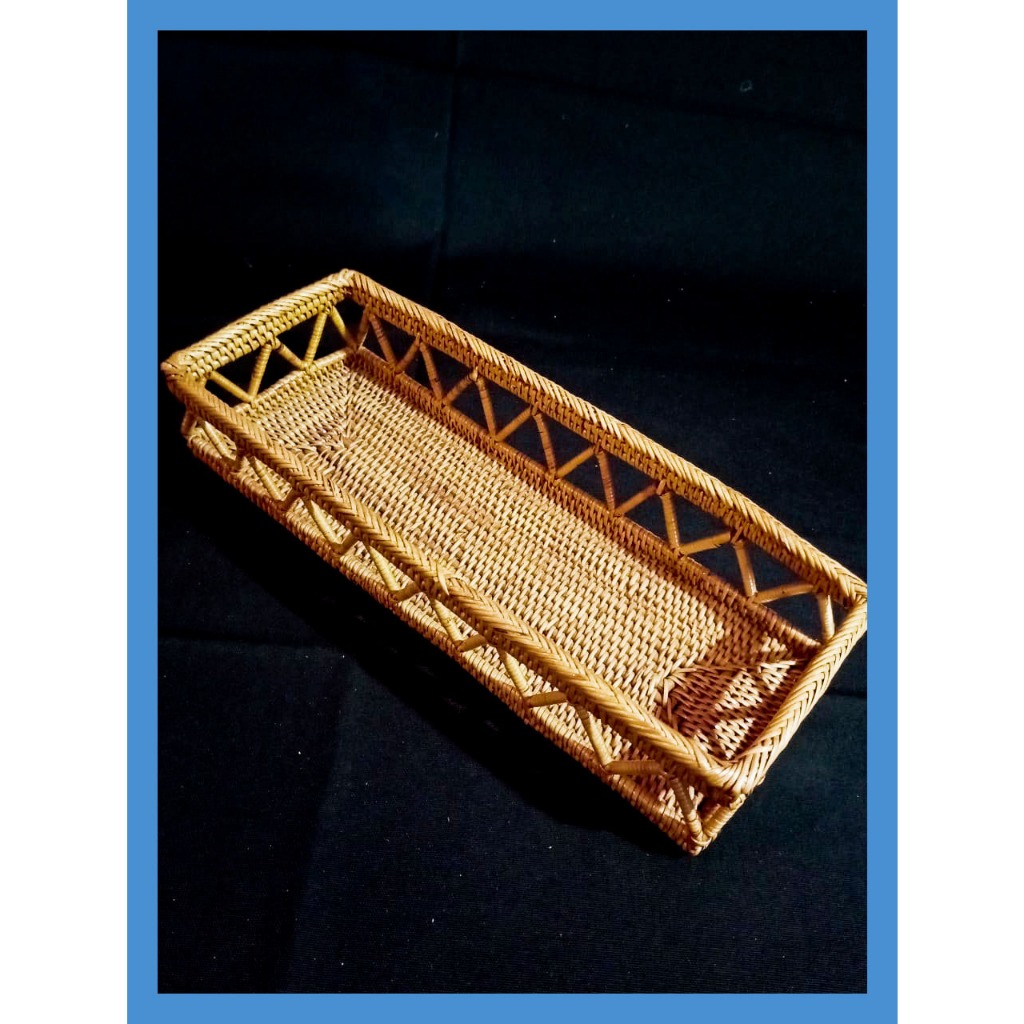 Jual tempat wadah sendok rotan bermotif, tempat sumpit rotan, kotak ...