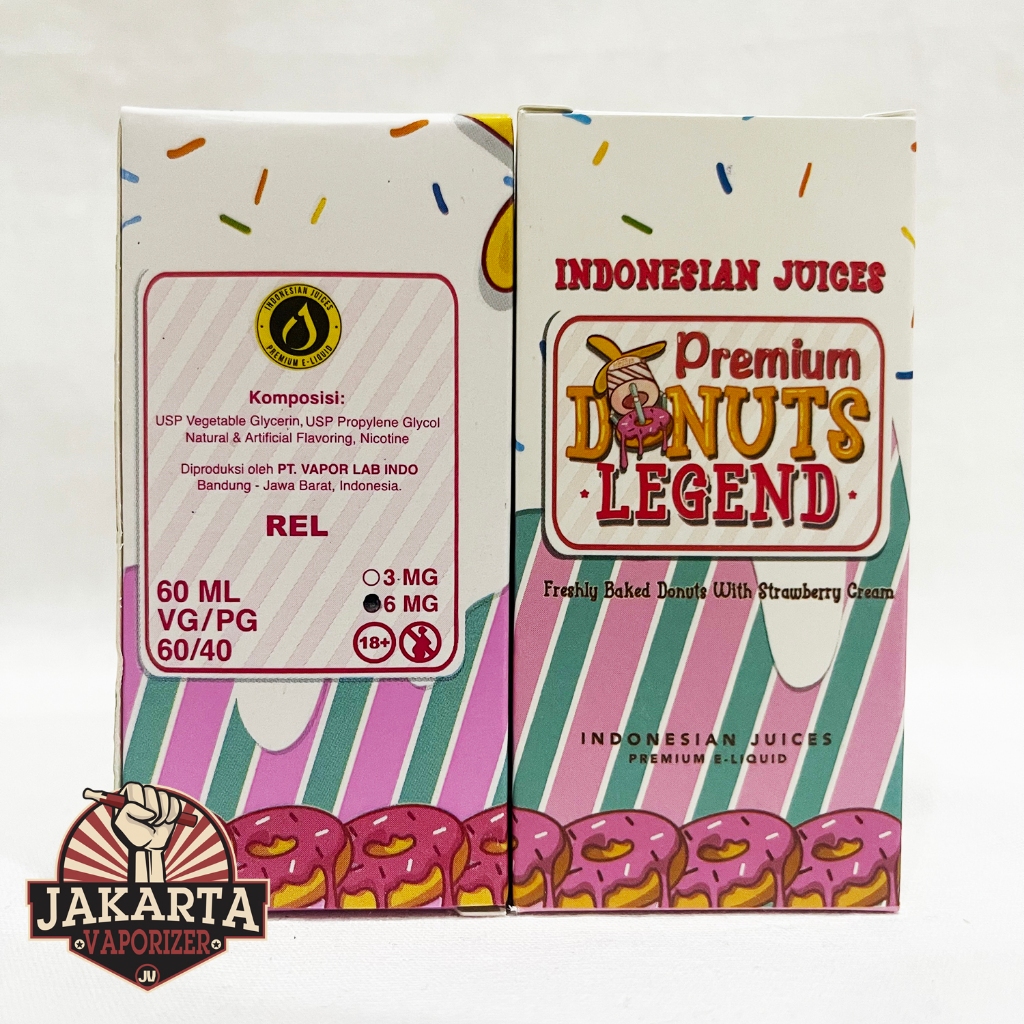 Jual PREMIUM DONUT LEGEND STRAWBERRY 60ML 3MG 6MG BY INDONESIAN JUICES ...