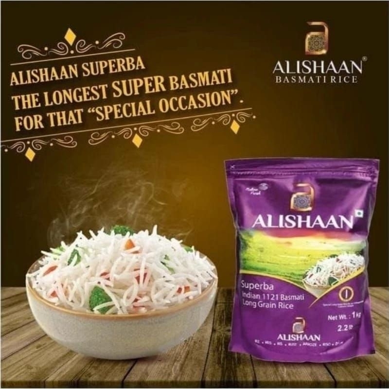 Jual Beras Basmati Premium Alishaan 1kg Sella Creamy XL MGO Free | Shopee Indonesia