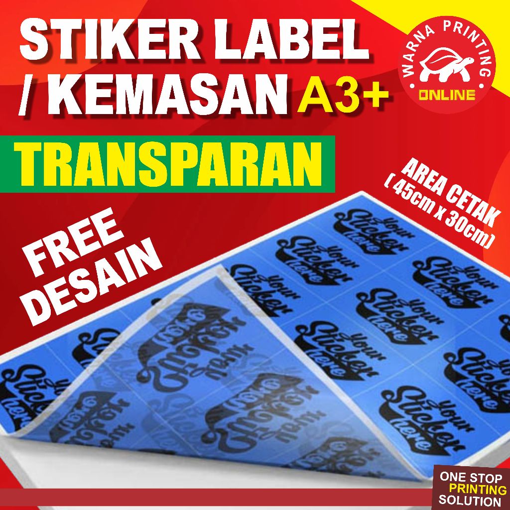 Jual CETAK STIKER LABEL STIKER TRANSPARAN FREE DESAIN SUDAH SAMA ...