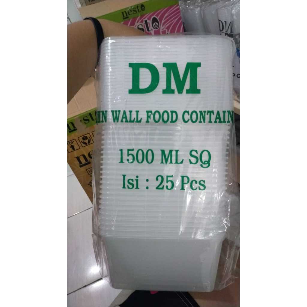 Jual Thinwall DM 1500 ML SQ (25 pcs) / Cup Plastik Dm 1500 ML | Shopee ...