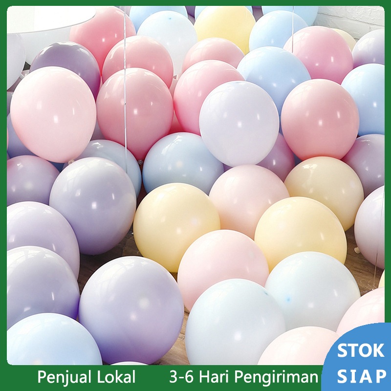 Jual 40 pcs / set Balon Macaron Balon Pesta Pelangi 5 Inch untuk ...