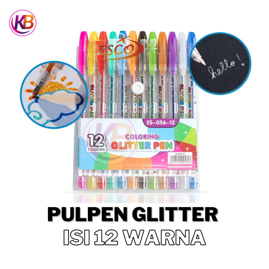 Jual Pulpen Glitter Warna warni 1 pak (12pcs) / Pulpen Gel 1.0mm ...