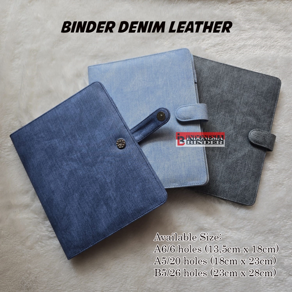 Jual BINDER PREMIUM BAHAN JEANS/DENIM ukuran A6, A5, B5 | Shopee Indonesia