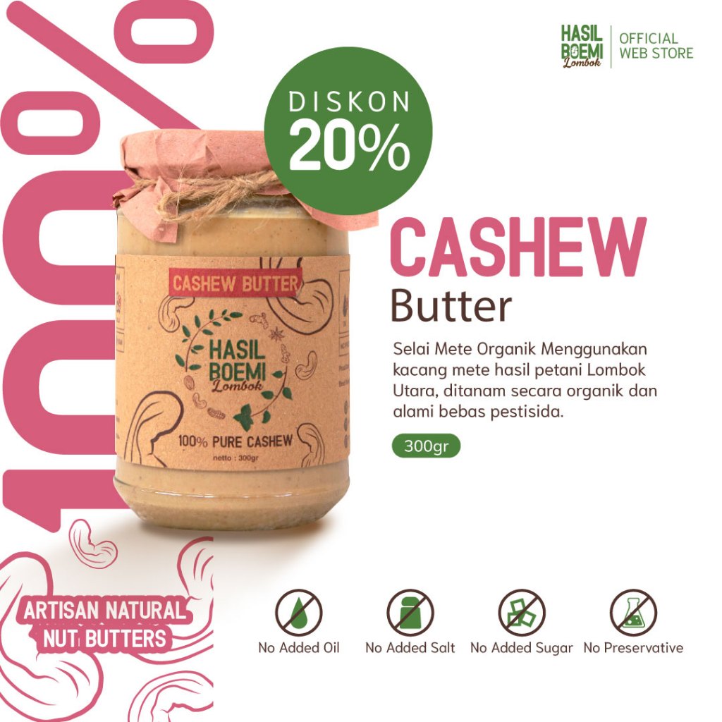 Jual CASHEW BUTTER / SELAI KACANG METE - Realfood Makanan Sehat Organik ...