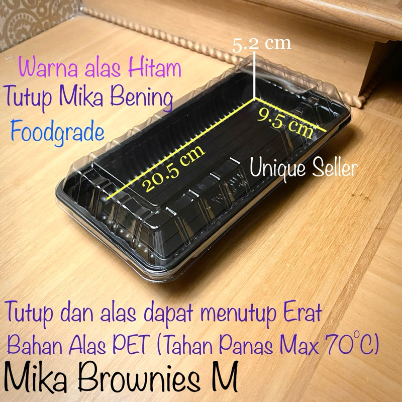 Jual [Isi50] Mika Brownies M Sedang Medium Tanggung LUX Alas+Tutup / Tray Mika Brownies Tanggung ...