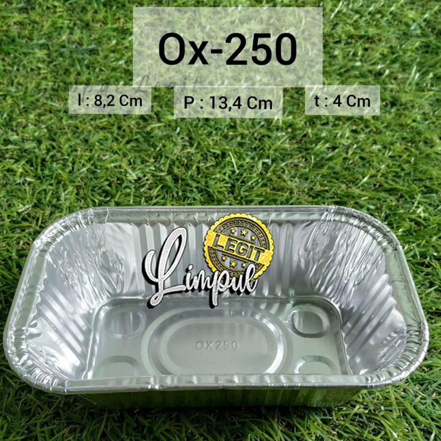 Jual Aluminium Foil OX 250 Premium Tray Alumunium Foil OX250 Cup Macaroni Plapertart | Shopee ...