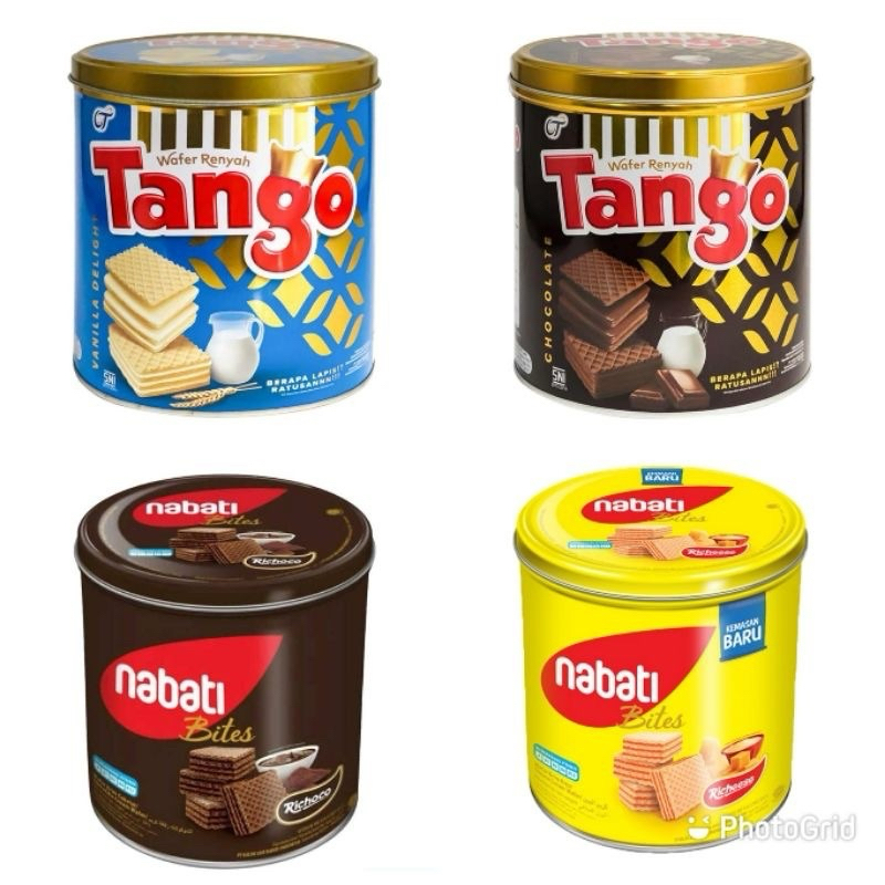 Jual wafer Tango Jar 240gr rasa cokelat /kaleng / toples kue lebaran ...