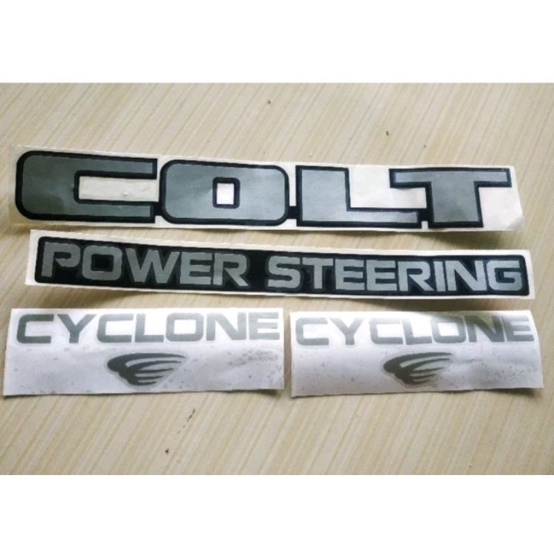 Jual stiker sticker kabin L300 colt Cyclone power steering 1 set ...