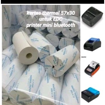 Jual Kertas Struk thermal Paper rol 57x30 58x30 Termal EDC Thermal ...