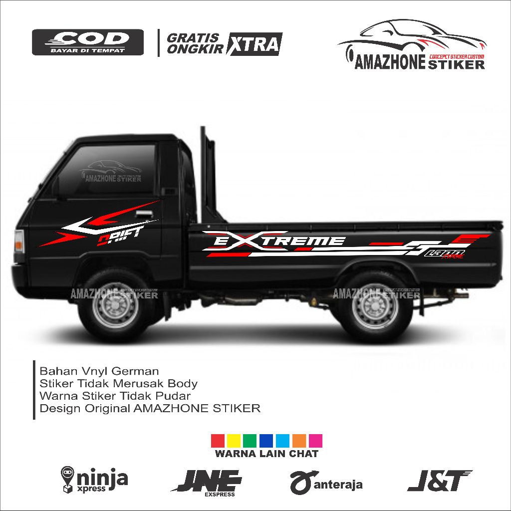 Jual Stiker mobil pick up l300 grand max t100 stiker cutting body mobil ...