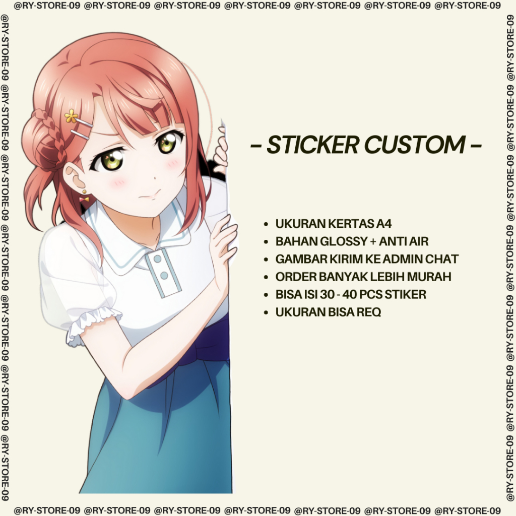Jual Sticker Custom - Sticker Anime - Stiker Custom - Sticker Bebas ...