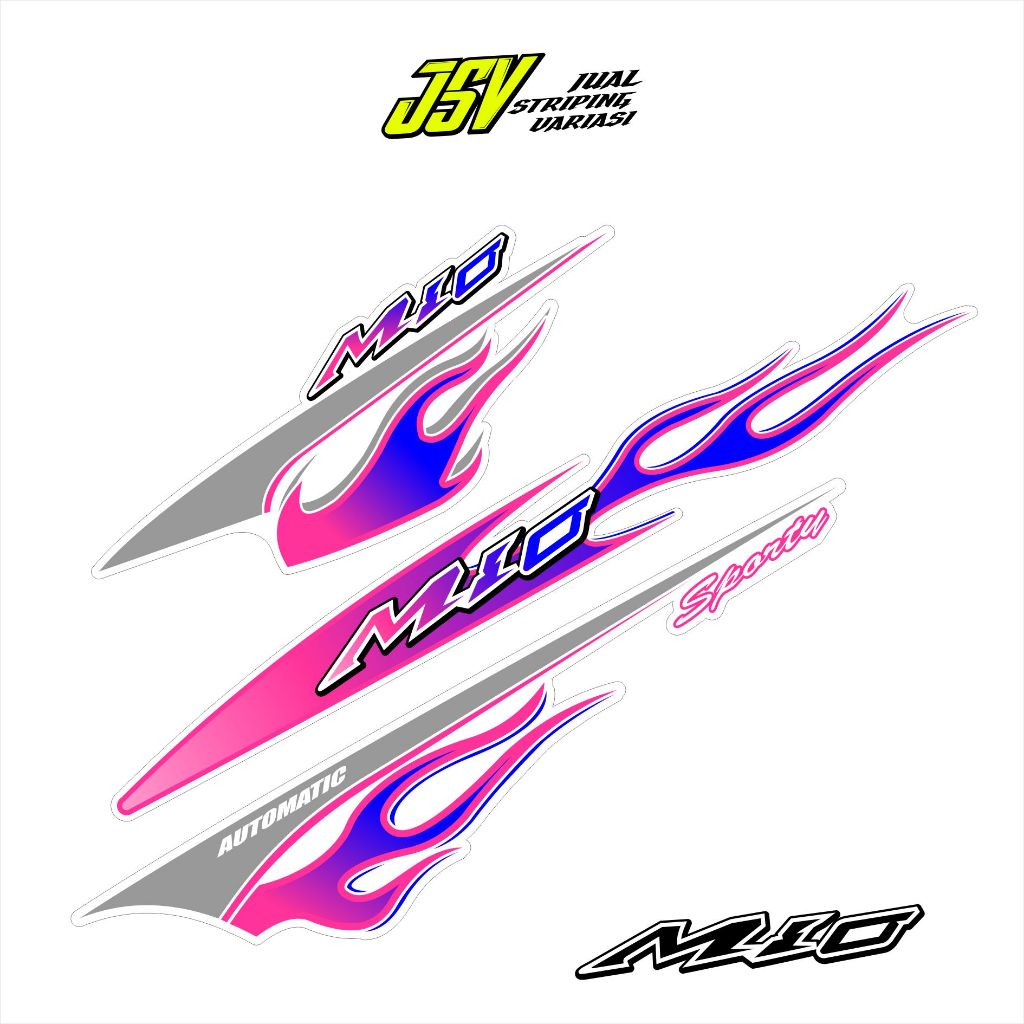 Jual Striping MIO Sporty Sticker Transparant Yamaha Mio Sporty Flame ...