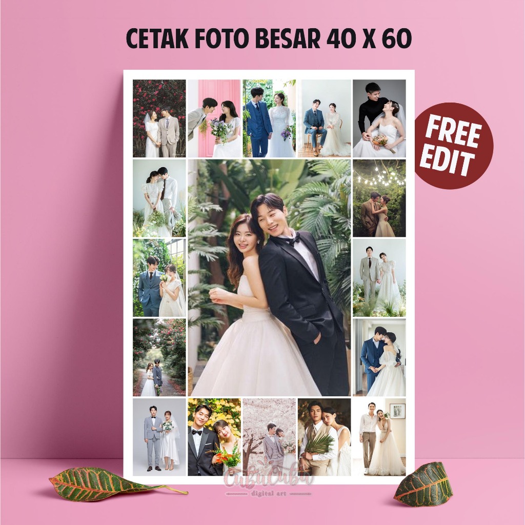 Jual CETAK FOTO 16R JUMBO 40X60CM BINGKAI MDF PREWEDDING WEDDING ...