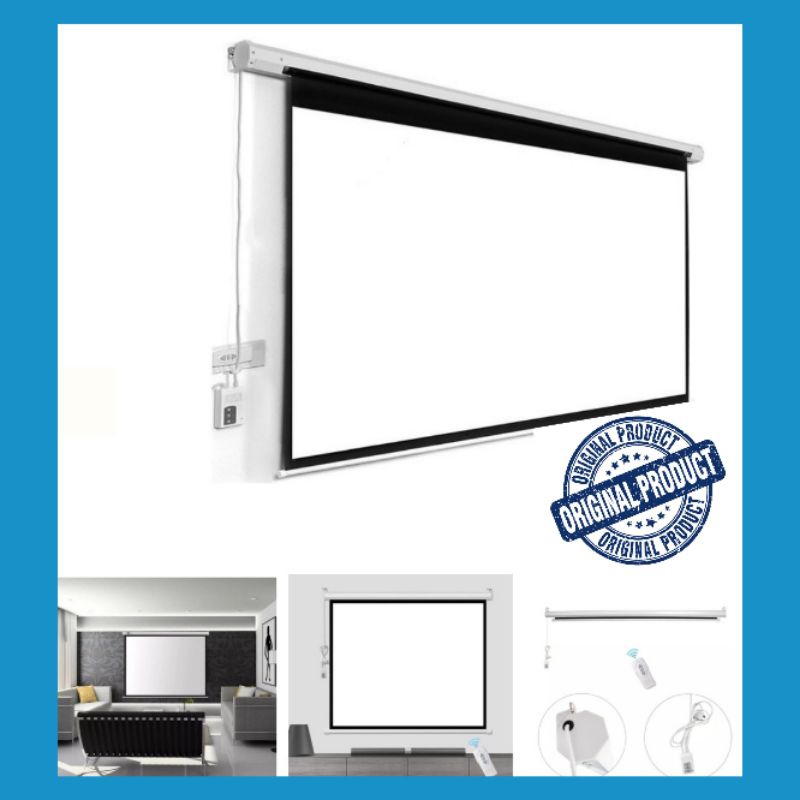Jual Screen Projector Motorized 70 Inch/ Layar proyektor motor 70 Inch ...