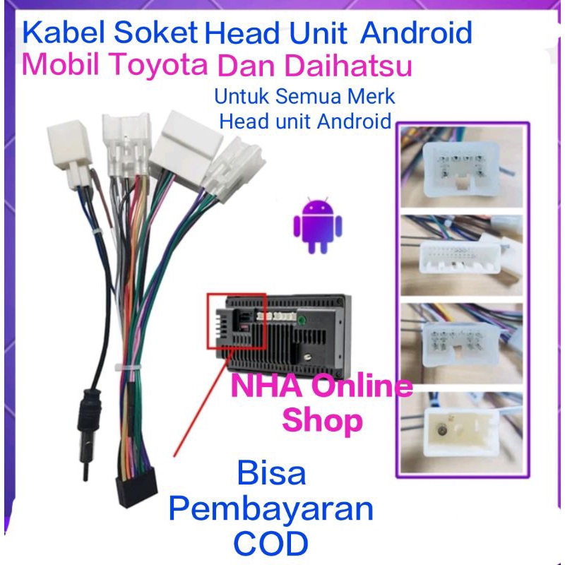 Jual Kabel Soket PNP Head Unit Android Mobil Toyota & Daihatsu | Shopee ...