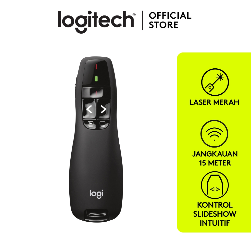 Jual Logitech R400 Remote Pointer Presenter Wireless Laser Merah | Shopee Indonesia