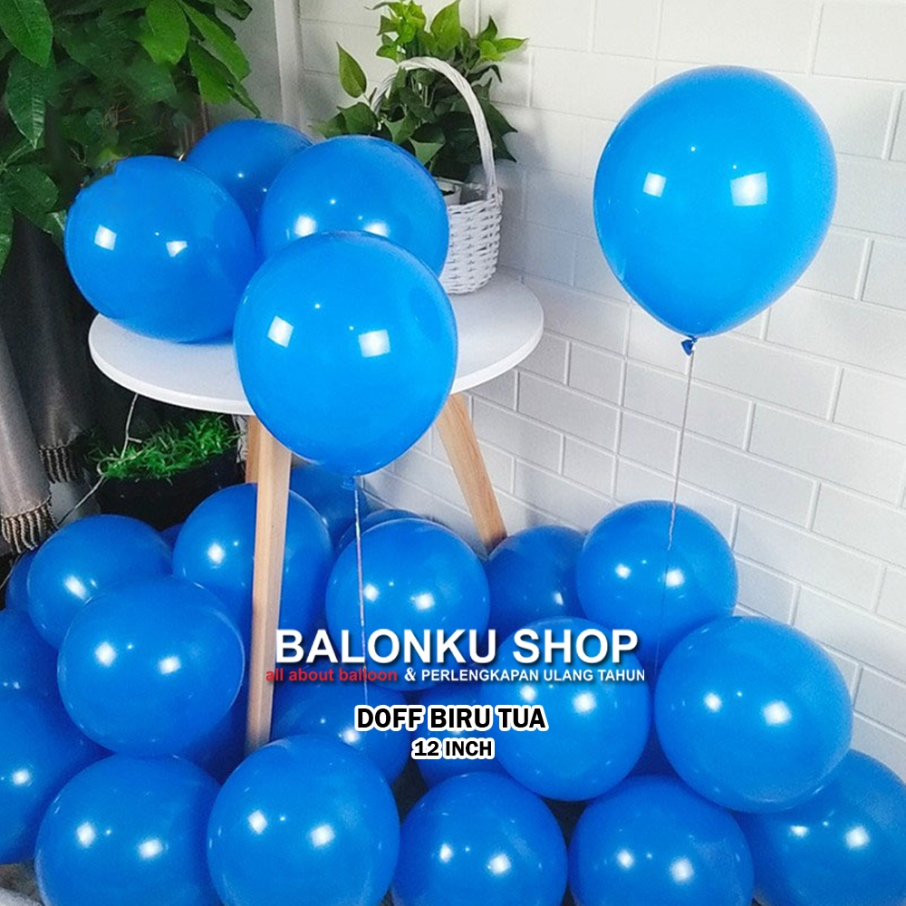 Jual Balon Latex Doff / Balon Doff Biru Tua / Balon Doff | Shopee Indonesia